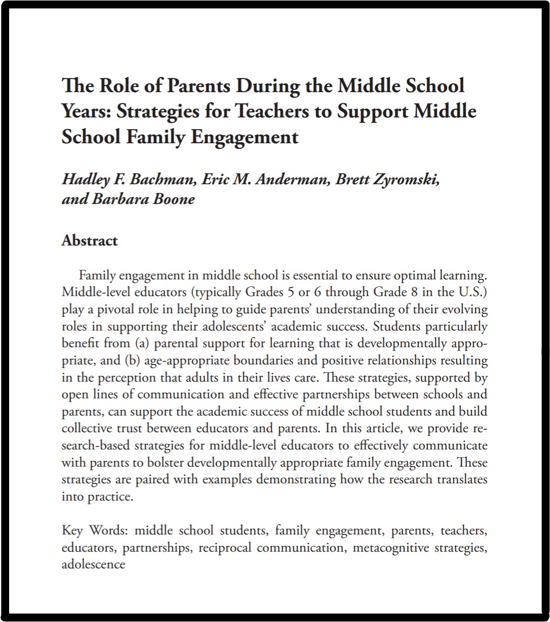 Middle School Family Engagement Resources - Ohio's Statewide Family ...