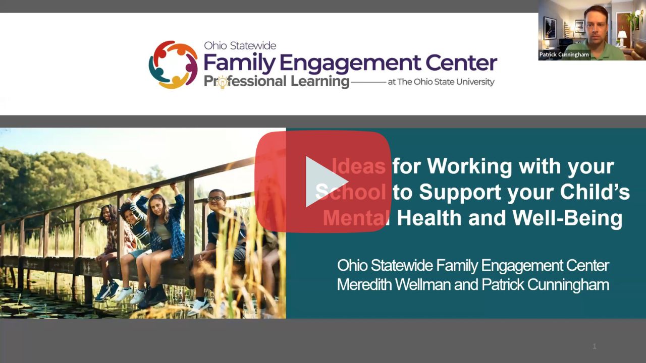 Partnerships to Support Student Mental Health - Ohio's Statewide Family Engagement Center
